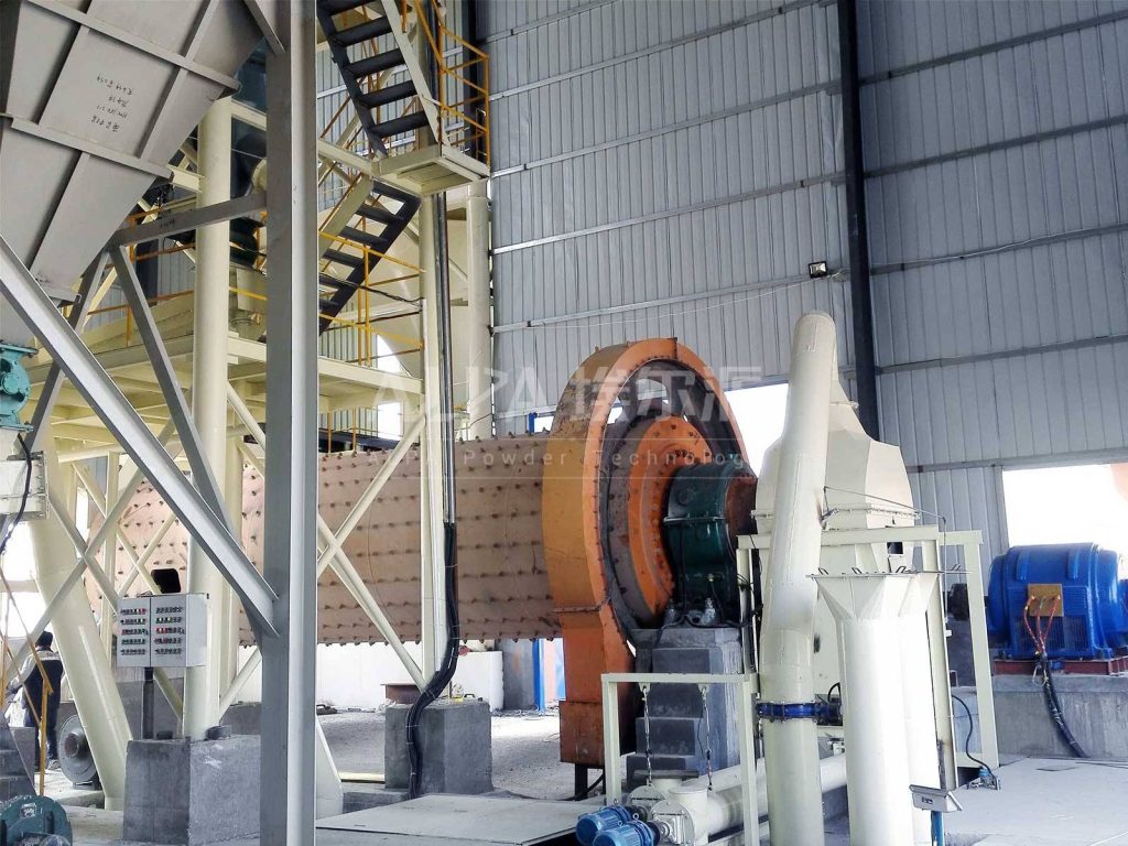 A calcium carbonate classifying and ball mill production line of a ...